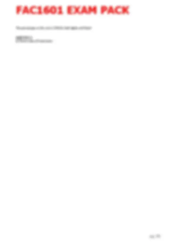 UNISA FAC1601 Exam Pack | Exams Nursing | Docsity
