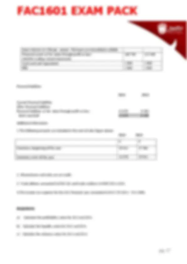 UNISA FAC1601 Exam Pack | Exams Nursing | Docsity