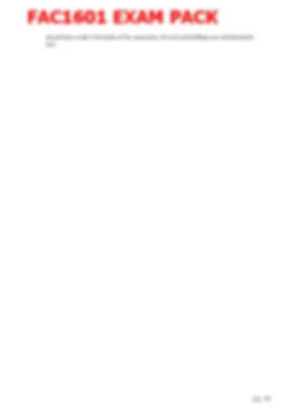 UNISA FAC1601 Exam Pack | Exams Nursing | Docsity