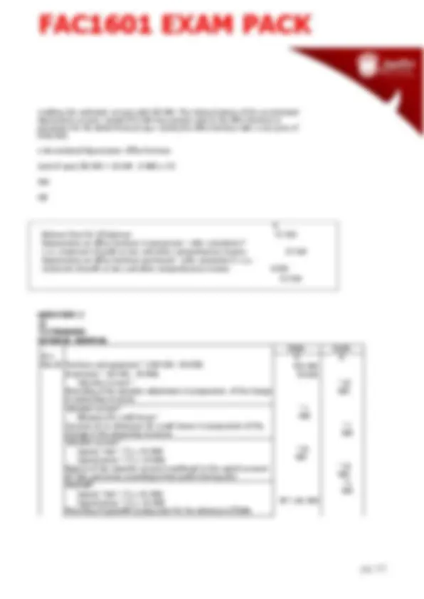 UNISA FAC1601 Exam Pack | Exams Nursing | Docsity