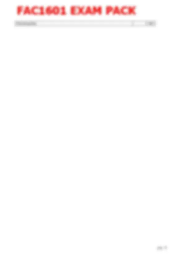 UNISA FAC1601 Exam Pack | Exams Nursing | Docsity