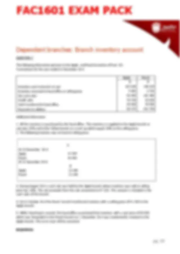 UNISA FAC1601 Exam Pack | Exams Nursing | Docsity