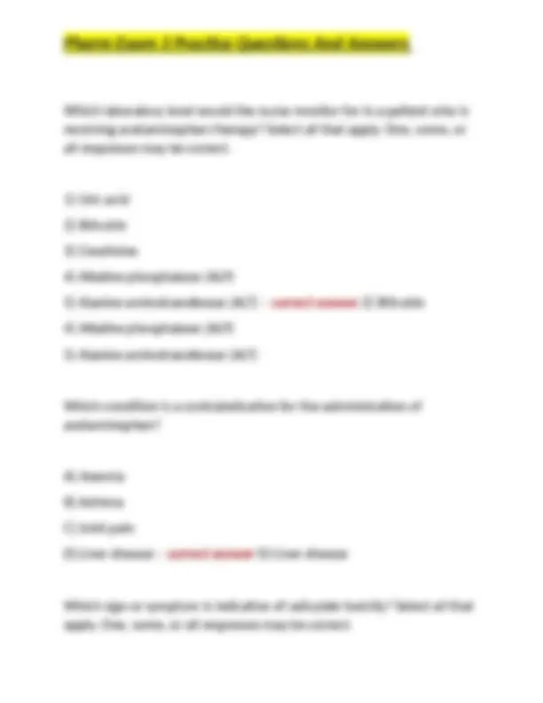 Pediatric Pharmacology Practice Questions and Answers | Exams Nursing ...