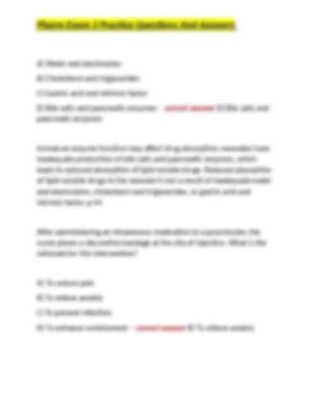 Pediatric Pharmacology Practice Questions and Answers | Exams Nursing ...