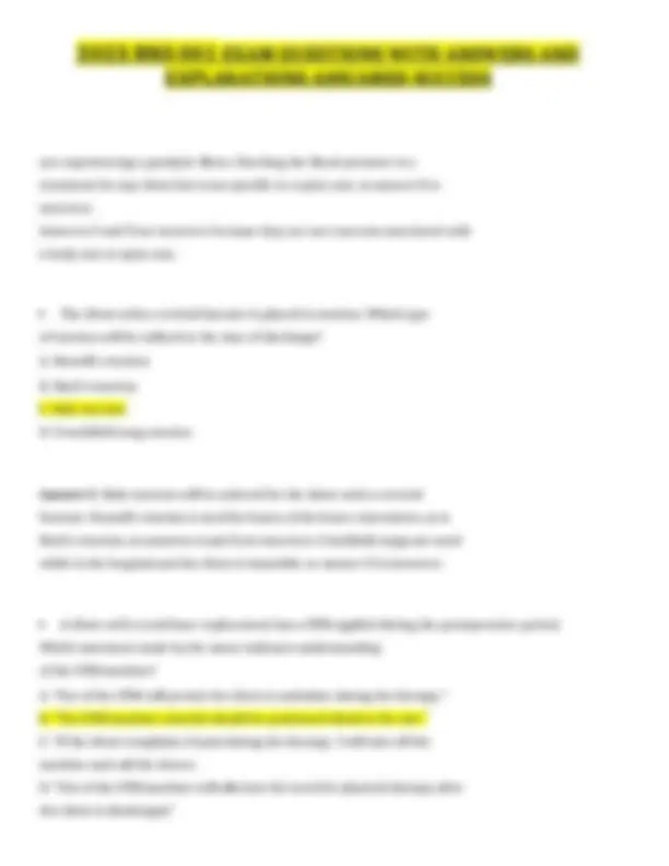 BNS 001 Exam Questions with Answers | Exams Nursing | Docsity