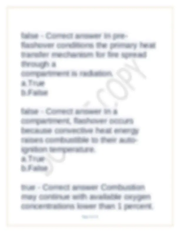 Fire Investigation Exam Questions and Answers | Exams Nursing | Docsity