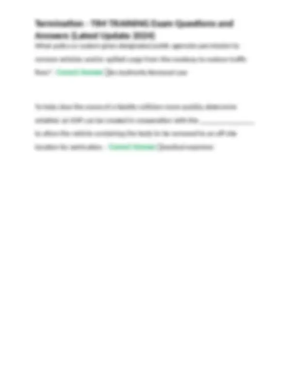 Termination - TIM TRAINING Exam Questions and Answers (Latest Update ...