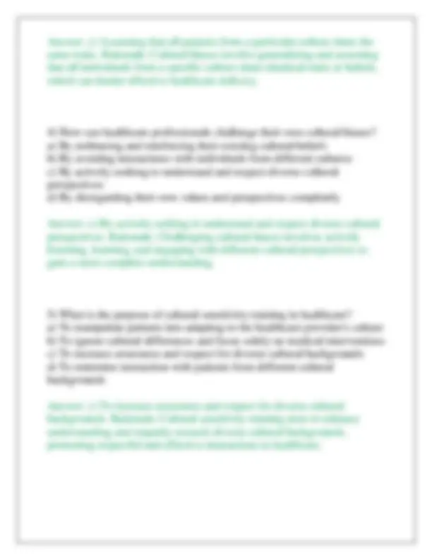 Cross-Cultural Psychology Exam and Rationales | Exams Psychology | Docsity