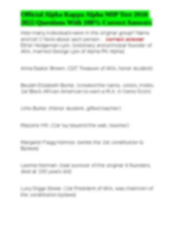 Official Alpha Kappa Alpha MIP Test 2018-2022 Questions With 100% ...