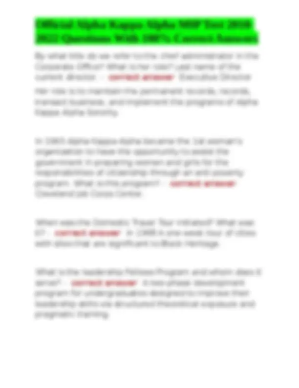Official Alpha Kappa Alpha MIP Test 2018-2022 Questions With 100% ...