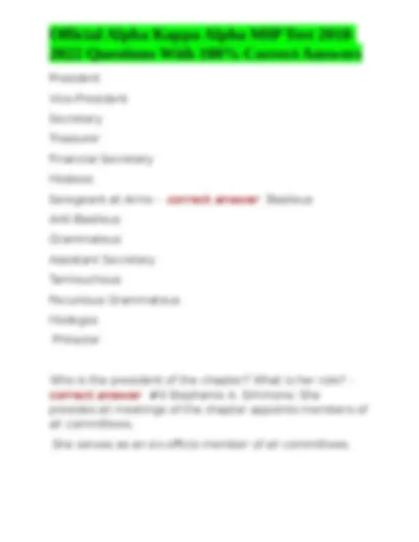 Official Alpha Kappa Alpha MIP Test 2018-2022 Questions With 100% ...