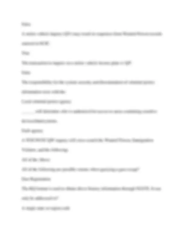 TCIC/TLETS Mobile Access RE-Certification Questions and Answers 100% ...