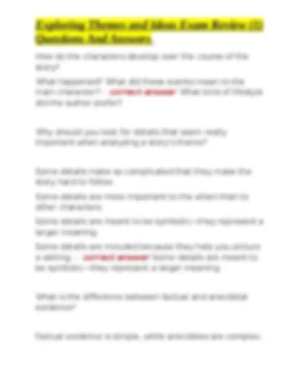 Exploring Themes and Ideas Exam Review (1) Questions And Answers ...