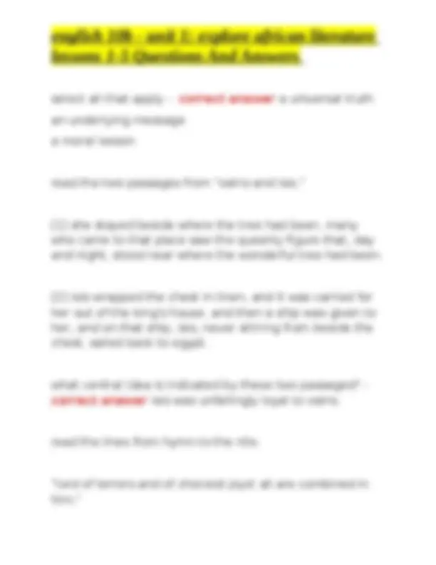 english 10b - unit 1: explore african literature lessons 1-5 Questions ...