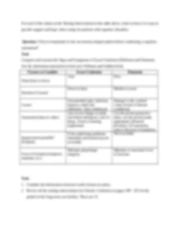 NUR 163 Week 4.1 Pre-Class Student Worksheets | Exams Nursing | Docsity