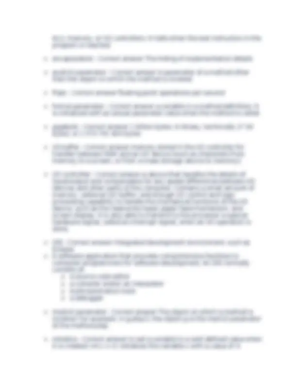 AP Computer Science A Terminology | Exams Computer Science | Docsity