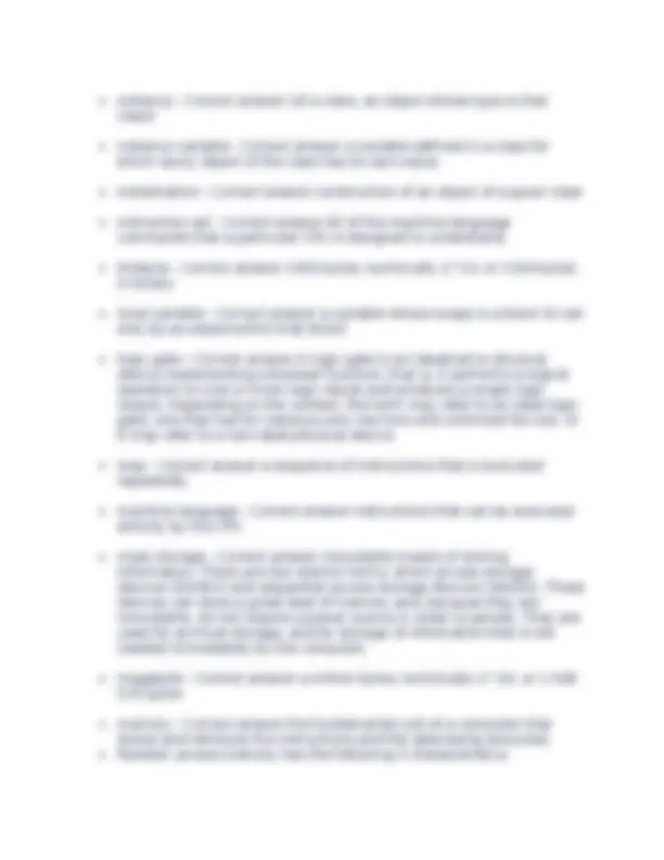 AP Computer Science A Terminology | Exams Computer Science | Docsity