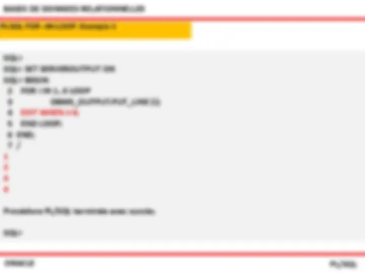 SQL oracle , PL/SQL full course | Slides Database Programming | Docsity