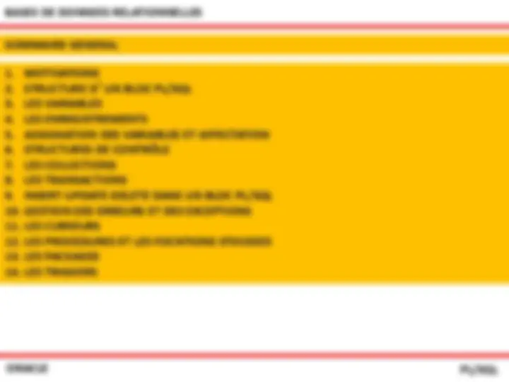 SQL oracle , PL/SQL full course | Slides Database Programming | Docsity