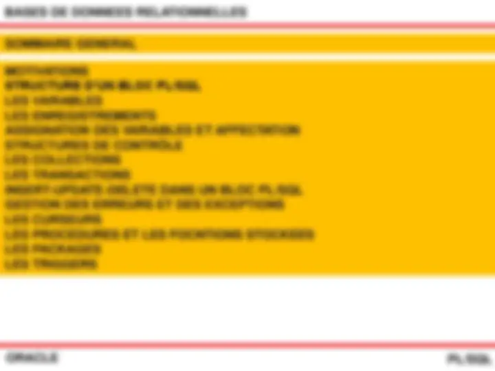 SQL oracle , PL/SQL full course | Slides Database Programming | Docsity