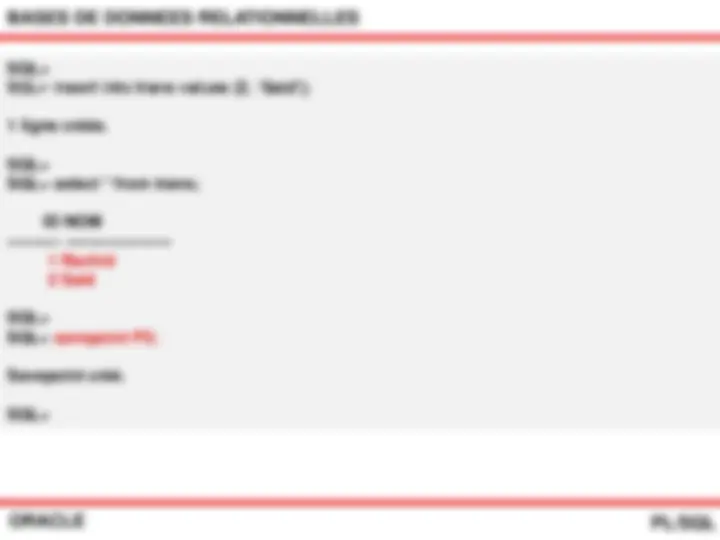 SQL oracle , PL/SQL full course | Slides Database Programming | Docsity
