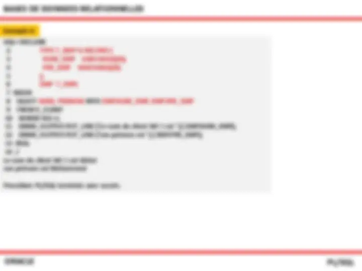 SQL oracle , PL/SQL full course | Slides Database Programming | Docsity