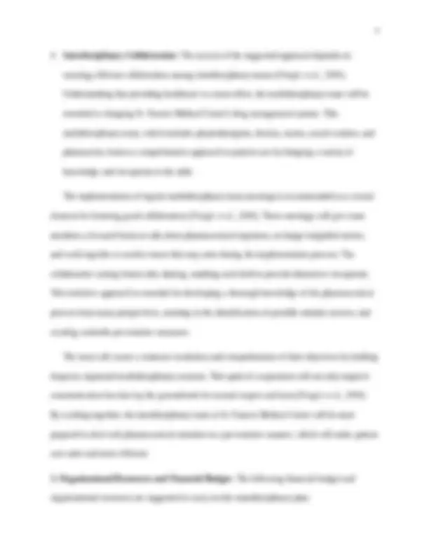 Interdisciplinary plan proposal | Assignments Public Health | Docsity