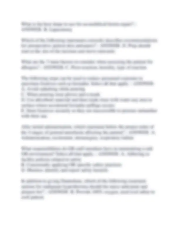 AORN PERIOP 101 FINAL EXAM STUDY GUIDE 200 QUESTIONS AND ANSWERS (2023/ ...