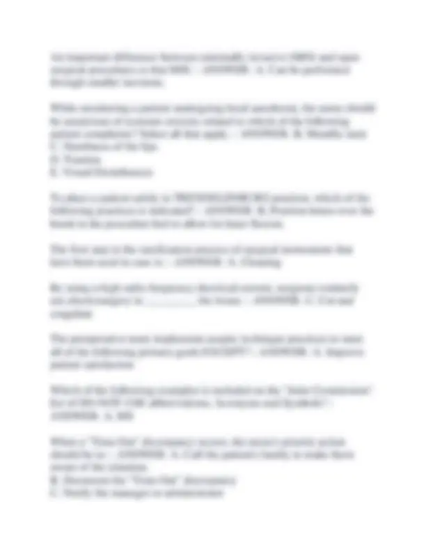 AORN PERIOP 101 FINAL EXAM STUDY GUIDE 200 QUESTIONS AND ANSWERS (2023/ ...