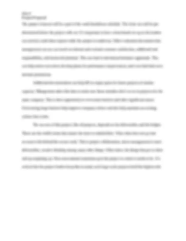 Project Proposal – Execution, Control and Closure | Thesis Financial Accounting | Docsity