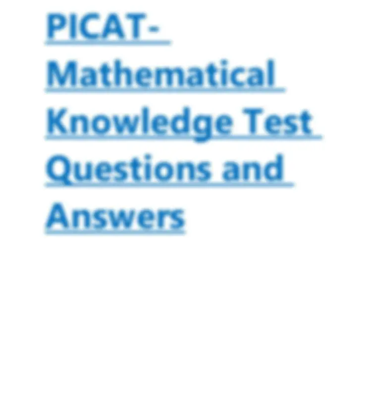 Mathematical Knowledge Test Questions and Answers | Exams Mathematics ...
