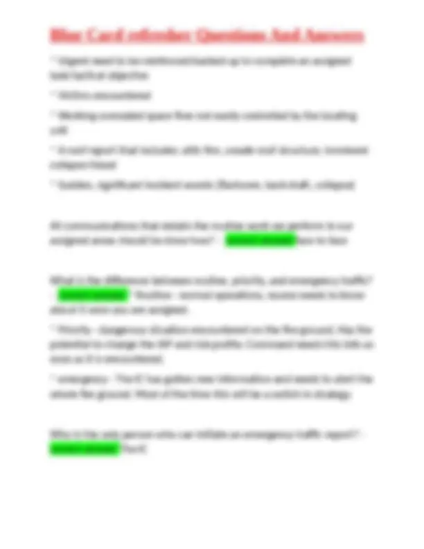 Blue Card Refresher Questions and Answers | Exams Engineering ...