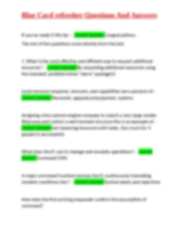 Blue Card Refresher Questions and Answers | Exams Engineering ...