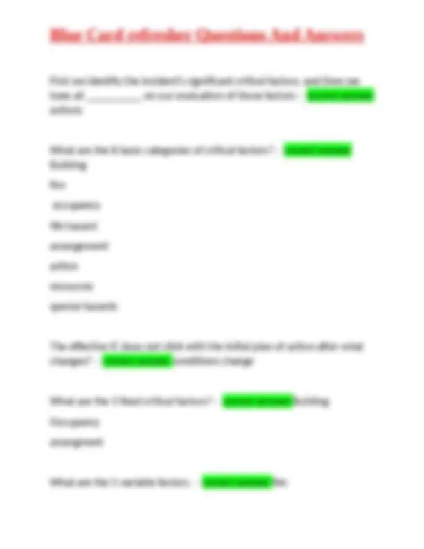 Blue Card Refresher Questions and Answers | Exams Engineering ...