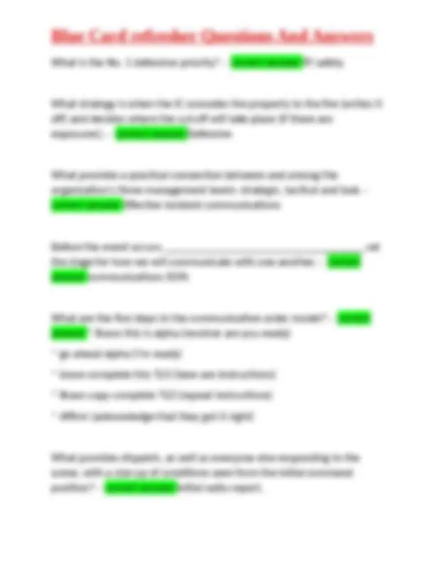 Blue Card Refresher Questions and Answers | Exams Engineering ...