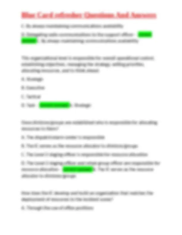 Blue Card Refresher Questions and Answers | Exams Engineering ...