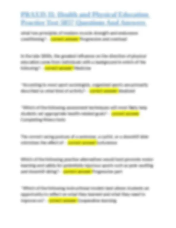 PRAXIS II: Health and Physical Education Practice Test 5857 Questions ...