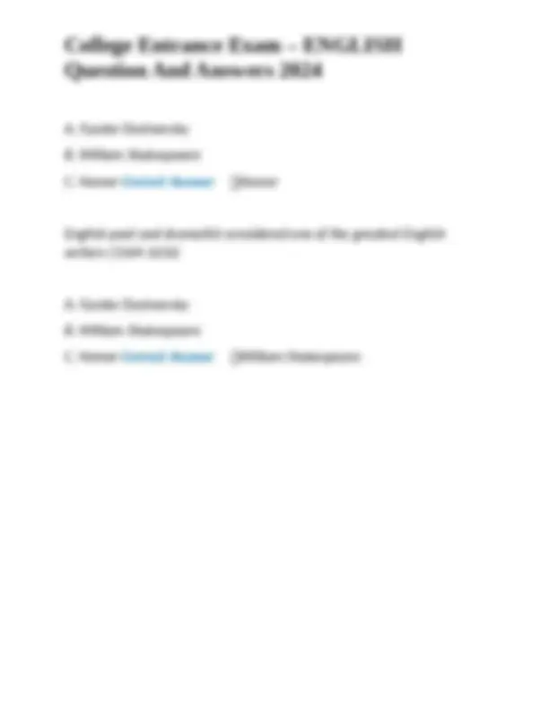 College Entrance Exam – ENGLISH Question And Answers 2024 | Exams ...
