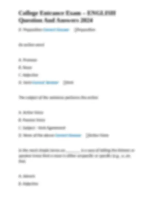 College Entrance Exam – ENGLISH Question And Answers 2024 | Exams ...