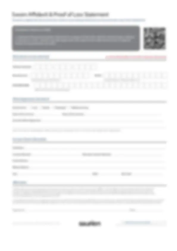 Verizon Wireless Insurance Claim Affidavit & Proof of Loss Statement ...