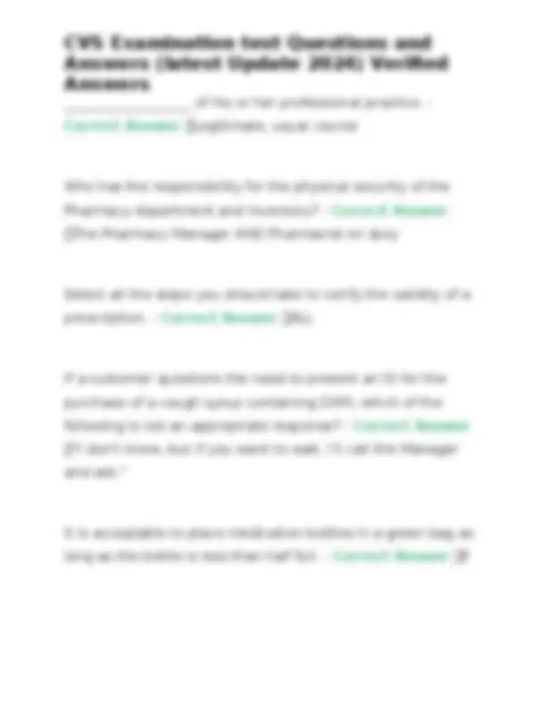 CVS Examination test Questions and Answers (latest Update 2024 ...