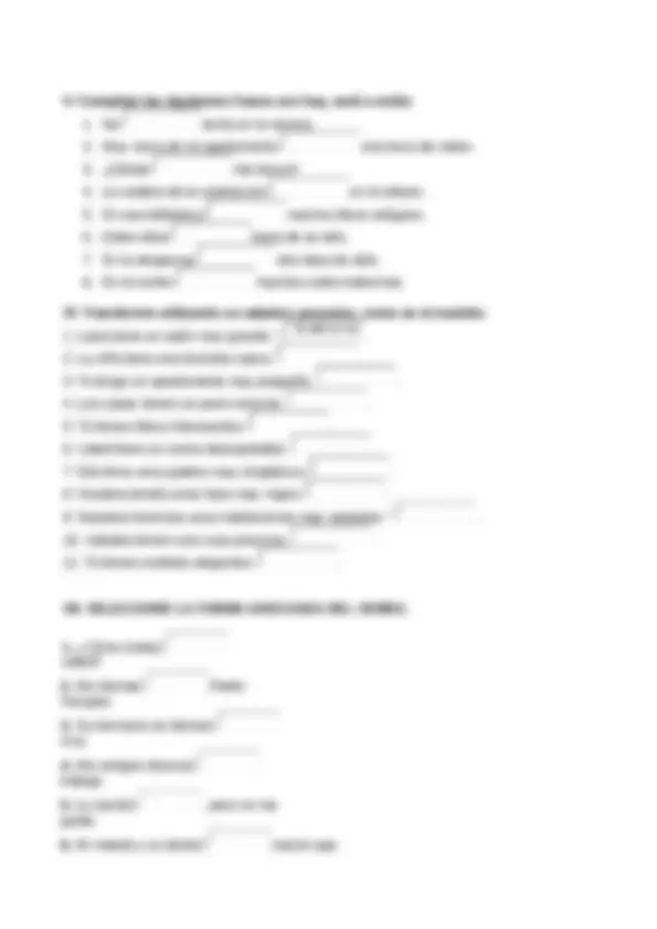 Ejercicios de repaso de verbos en español | Esercizi di Spagnolo | Docsity