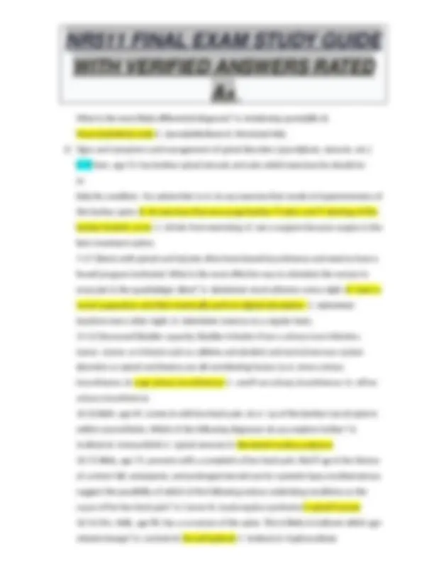 NR511 Final Exam Study Guide: Diagnosis and Management of Various Conditions | Exams Nursing ...