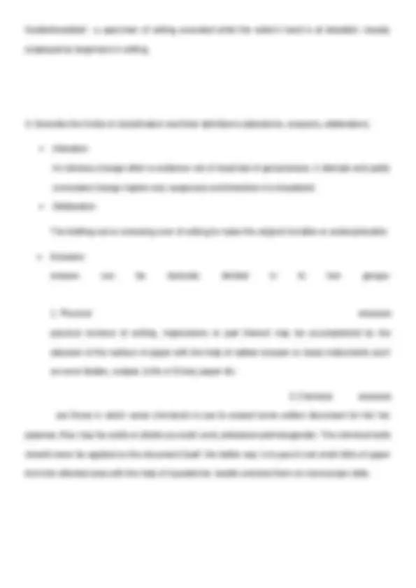 classification of questioned documents | Assignments Forensics | Docsity