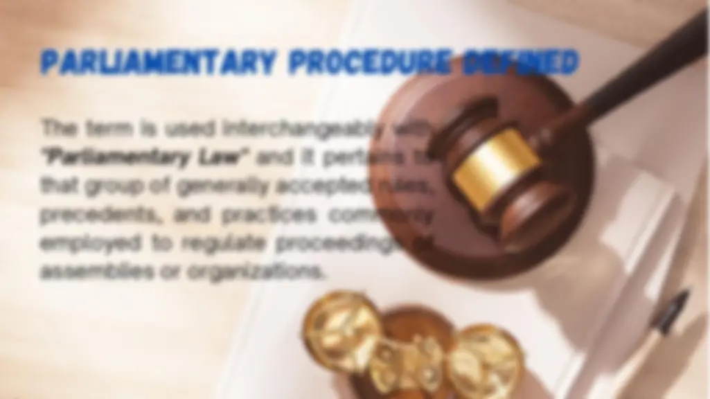 Parliamentary Procedures: Understanding the Basics of Who, What, When ...