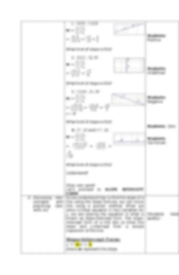 Lesson Plan in Mathematics: Slope of a Line for Grade 8 Olive & Ebony ...