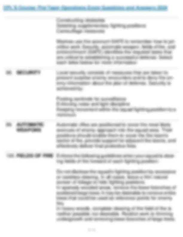 CPL'S Course: Fire Team Operations Exam Questions and Answers 2024 ...