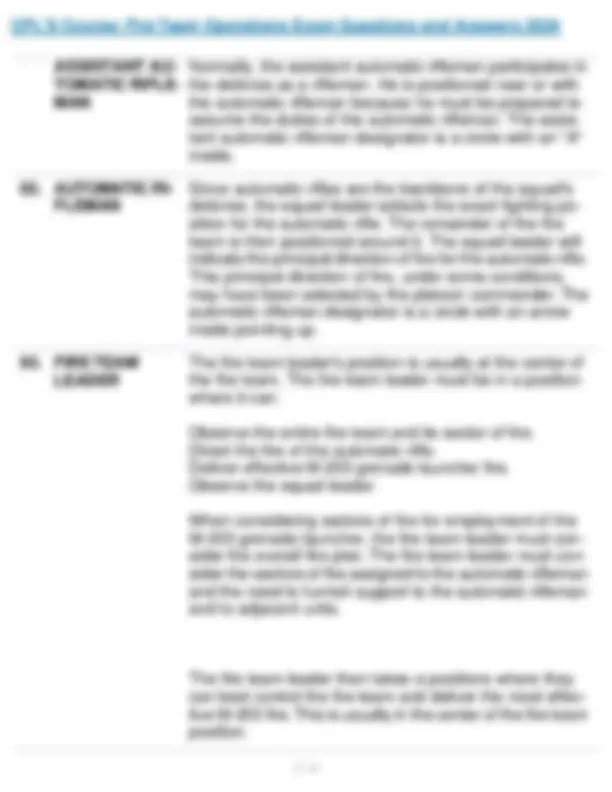 CPL'S Course: Fire Team Operations Exam Questions and Answers 2024 ...