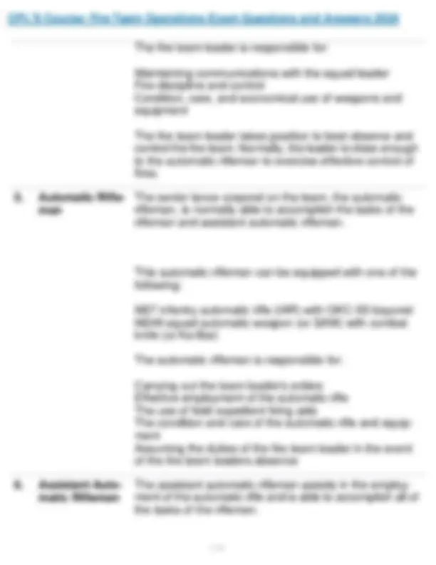 CPL'S Course: Fire Team Operations Exam Questions and Answers 2024 ...