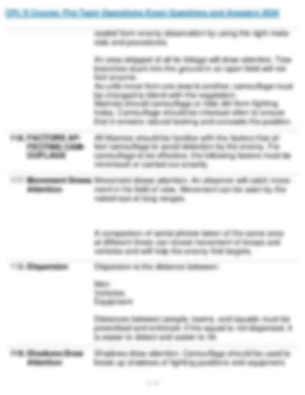 CPL'S Course: Fire Team Operations Exam Questions and Answers 2024 ...